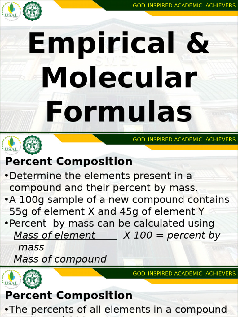 Empirical Molecular Formulas | PDF | Mole (Unit) | Molecules