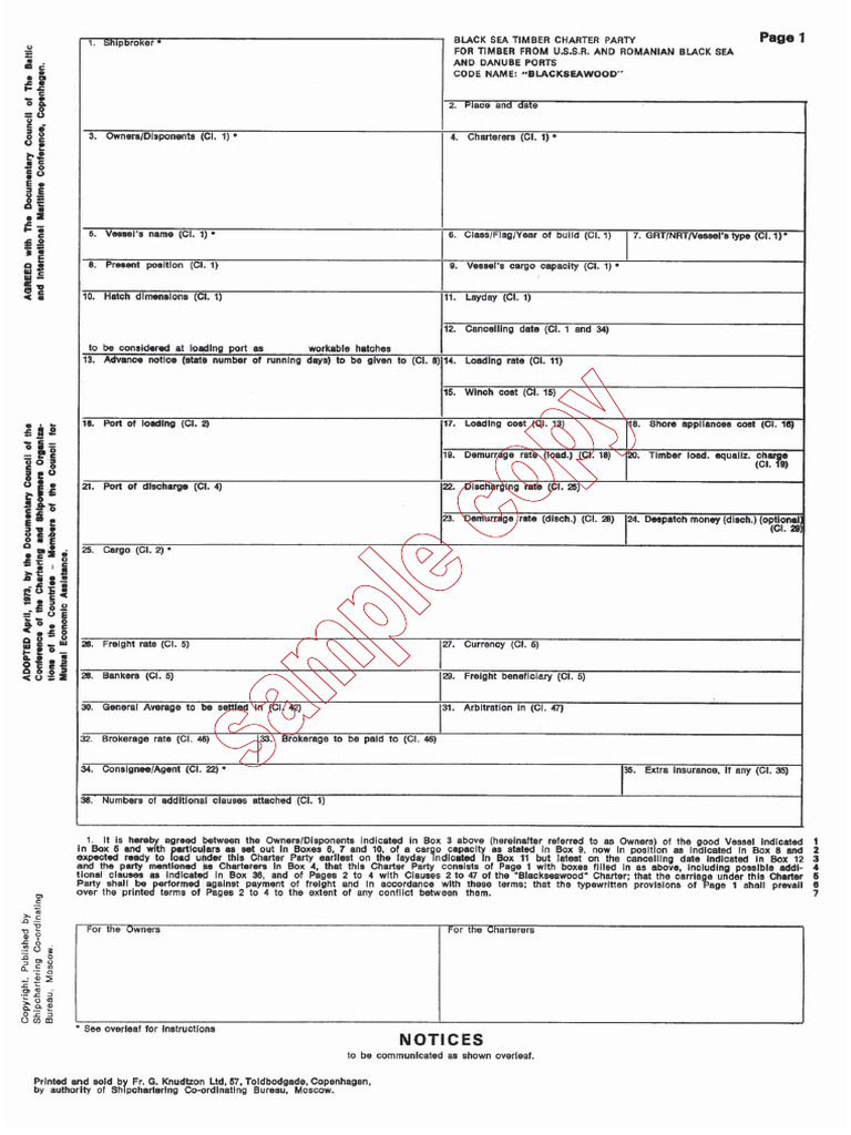 Anexa 8.4 - Charter Party For Timber | PDF