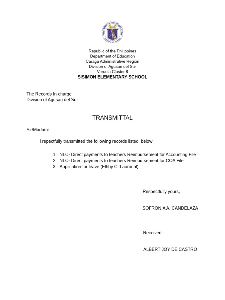 TRANSMITTAL | PDF