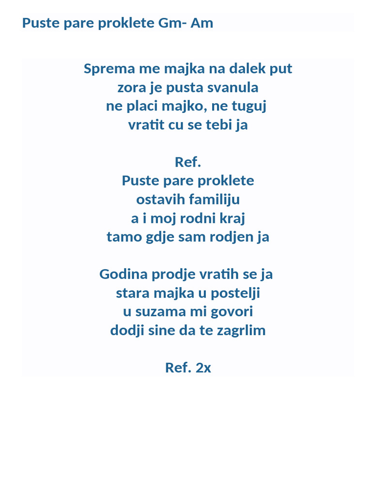 Puste Pare Proklete | PDF