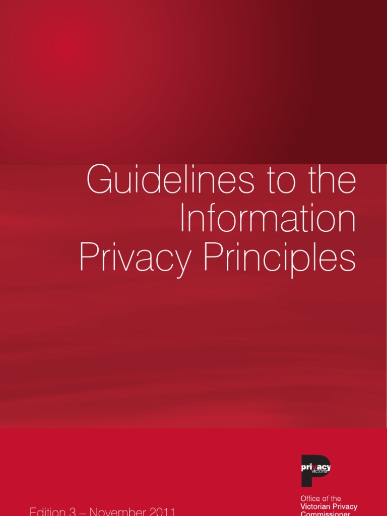 Guidelines To The Information Privacy Principles | PDF | Personally ...