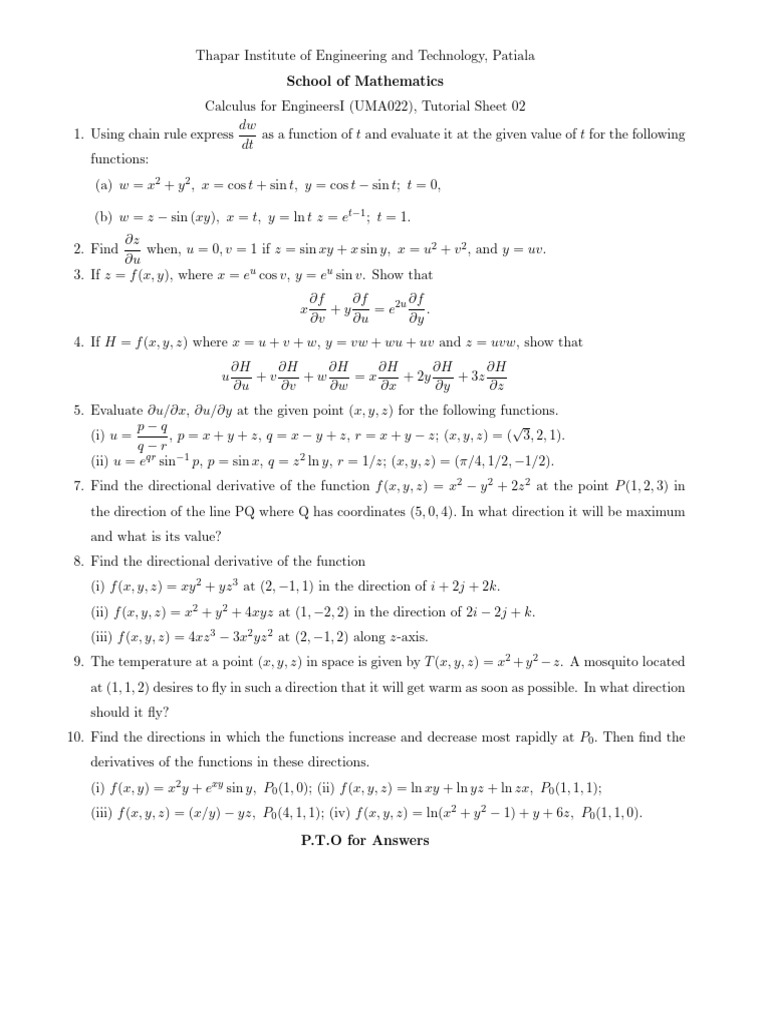 4. Tutorial-2_UMA) 022 | PDF | Mathematical Analysis | Functions And Mappings