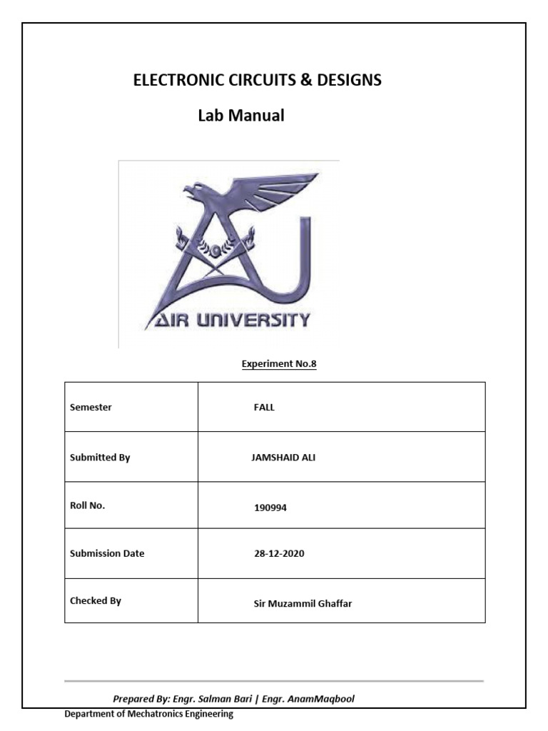 Lab 8 Ecd 190994 | PDF | Transistor | Electronic Circuits
