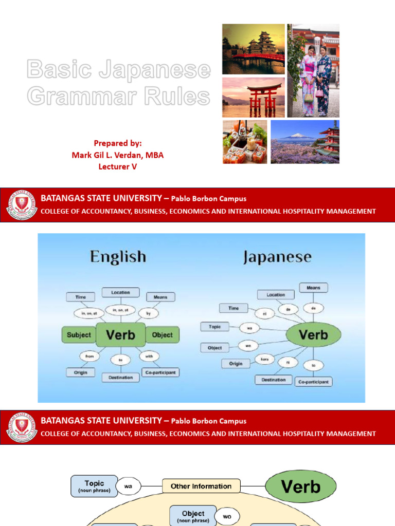 BSU FL Basic Grammar PDF | PDF | Japanese Language | Linguistics