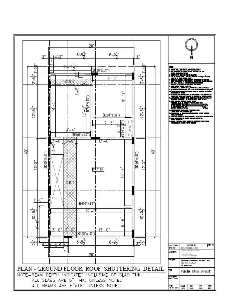 Ground Floor Roof Shuttering Plan | PDF