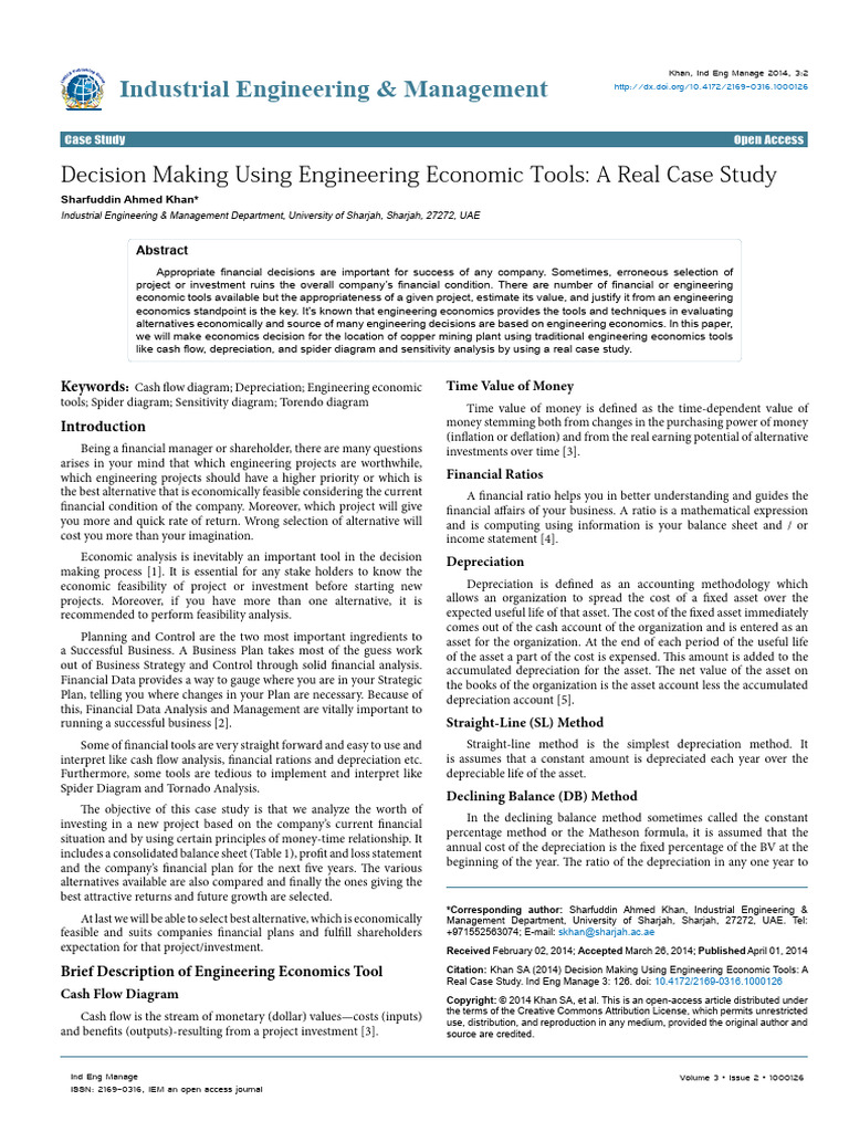 Decision Making Using Engineering Economics | PDF | Depreciation | Financial Accounting