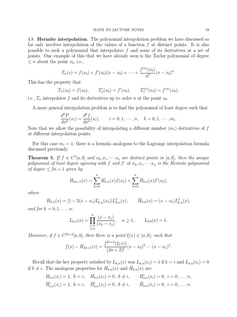 Lecture 7 | PDF | Interpolation | Numerical Analysis
