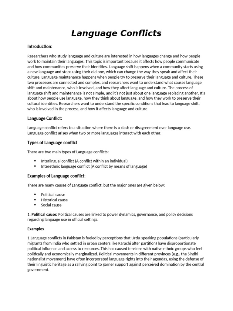 Language Conflict | PDF | Urdu | Multilingualism