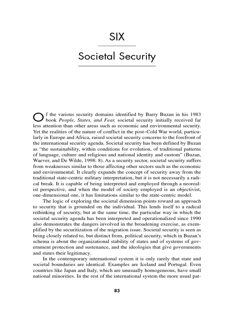 Topic 2, Sheehan Societal Security | PDF | Immigration | Human Migration