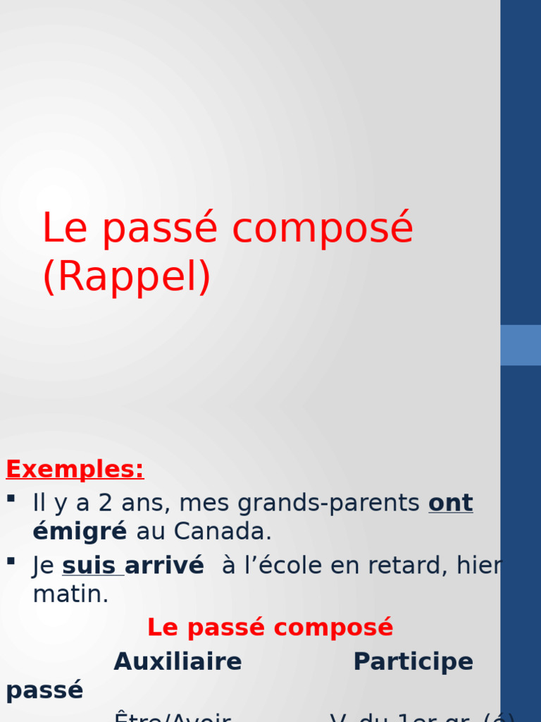 2 - Le Passé Composé (Rappel) | PDF