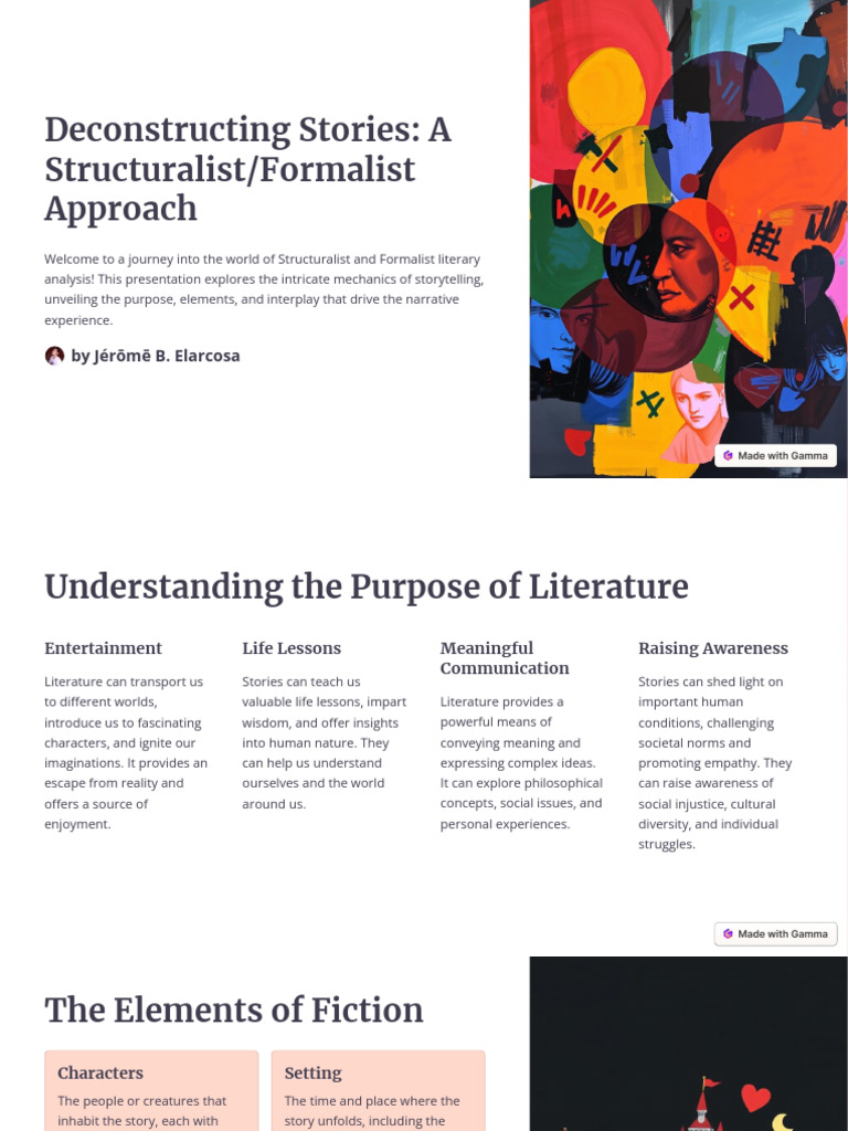 1deconstructing Stories A StructuralistFormalist Approach | PDF ...
