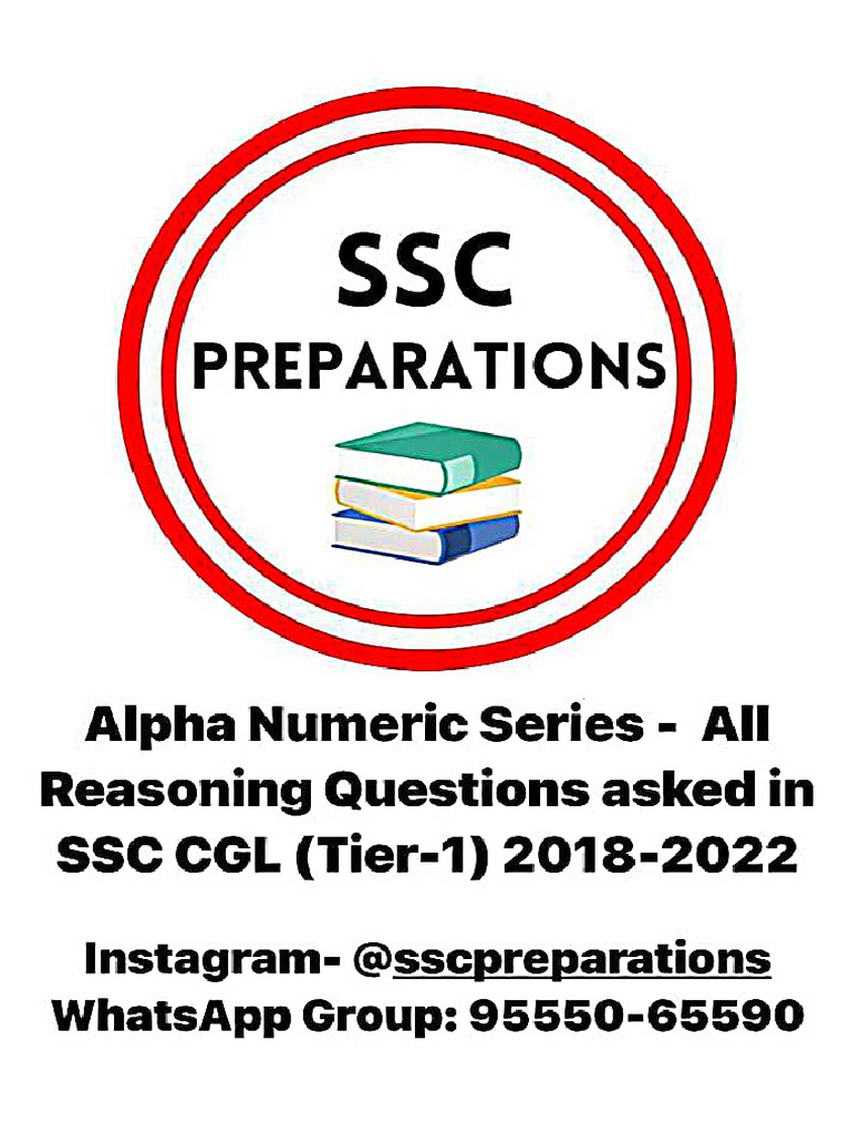 Alphanumeric Series All Reasoning PYQs Asked in SSC CGL 2018 22 | PDF