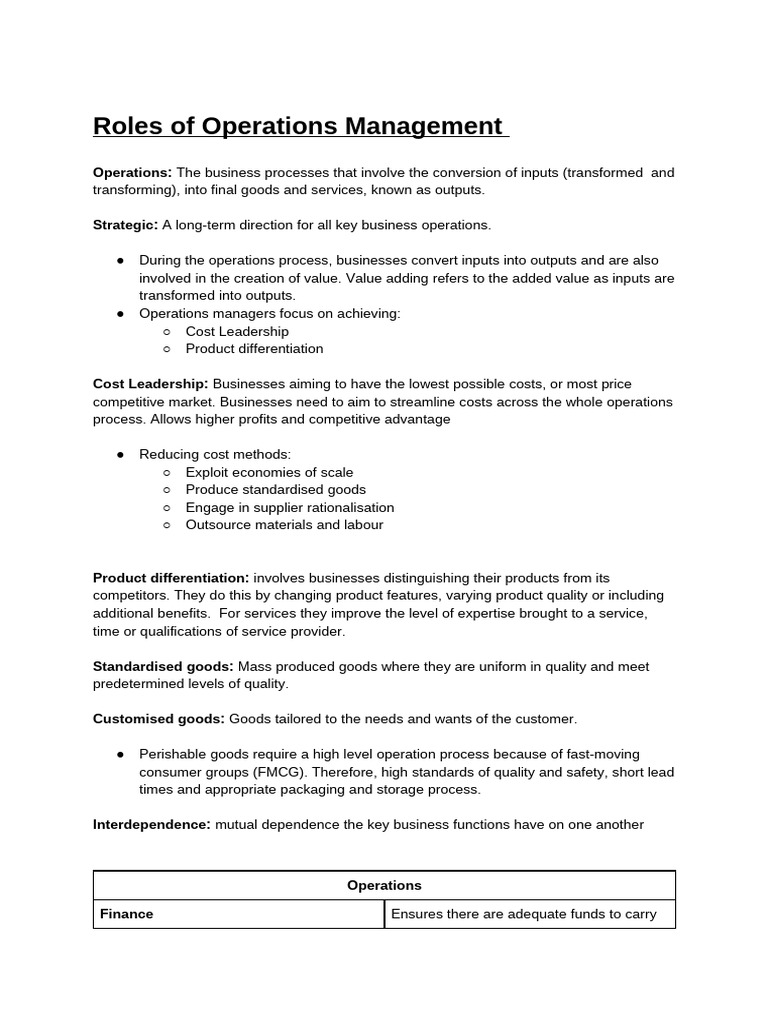 Y12 Business Notes Operations | PDF | Supply Chain | Corporate Social ...