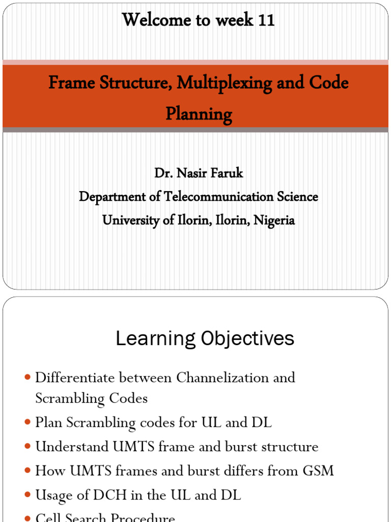 Week 11_Frame Structure, Multiplexing and Code Planning | PDF ...