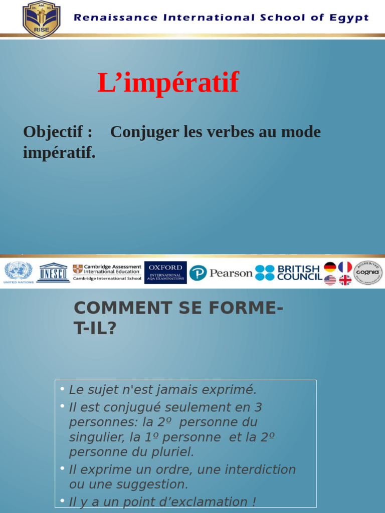 Le Mode Impératif | PDF | Verbe | Nombre grammatical
