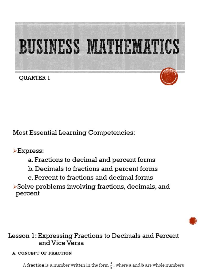 Business Mathematics: Quarter 1 | PDF