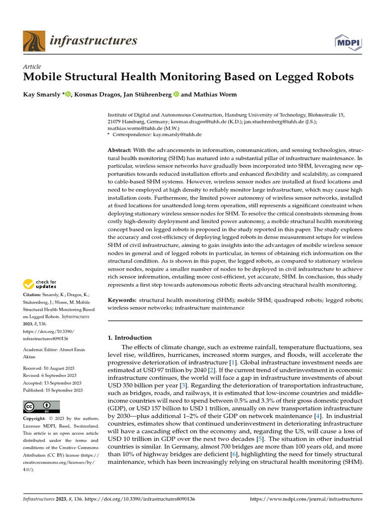 Smarsly-2023-Mobile-structural-health-monitoring | PDF | Wireless Sensor Network | Methodology