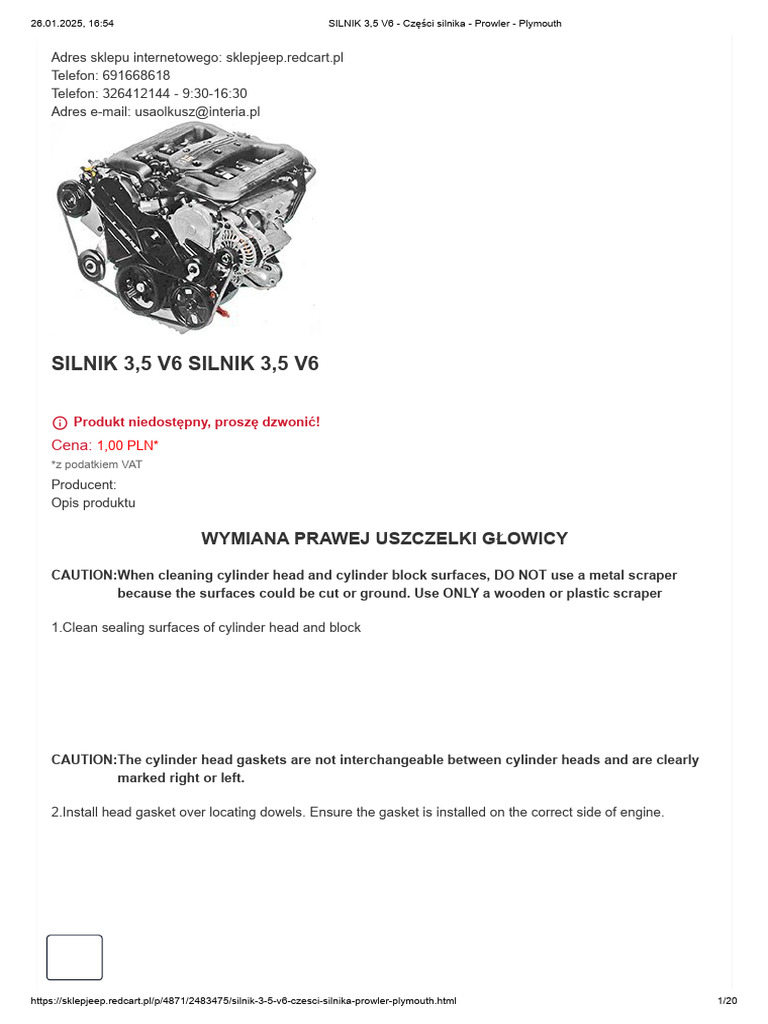 SILNIK 3,5 V6 - Części Silnika - Prowler - Plymouth | PDF | Piston ...