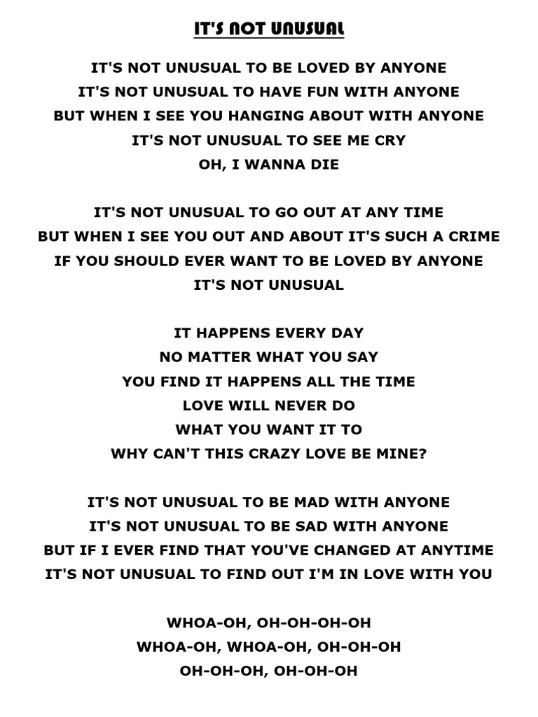 It's Not Unusual | PDF