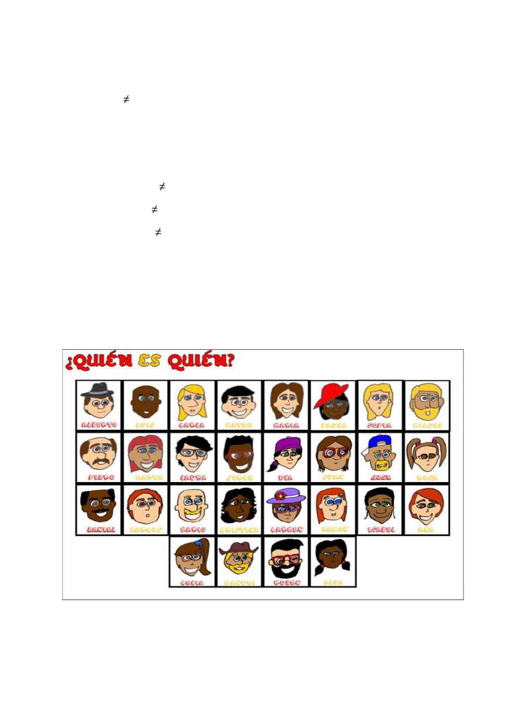 Juego de Adivinanza: ¿Quién es Quién? | PDF