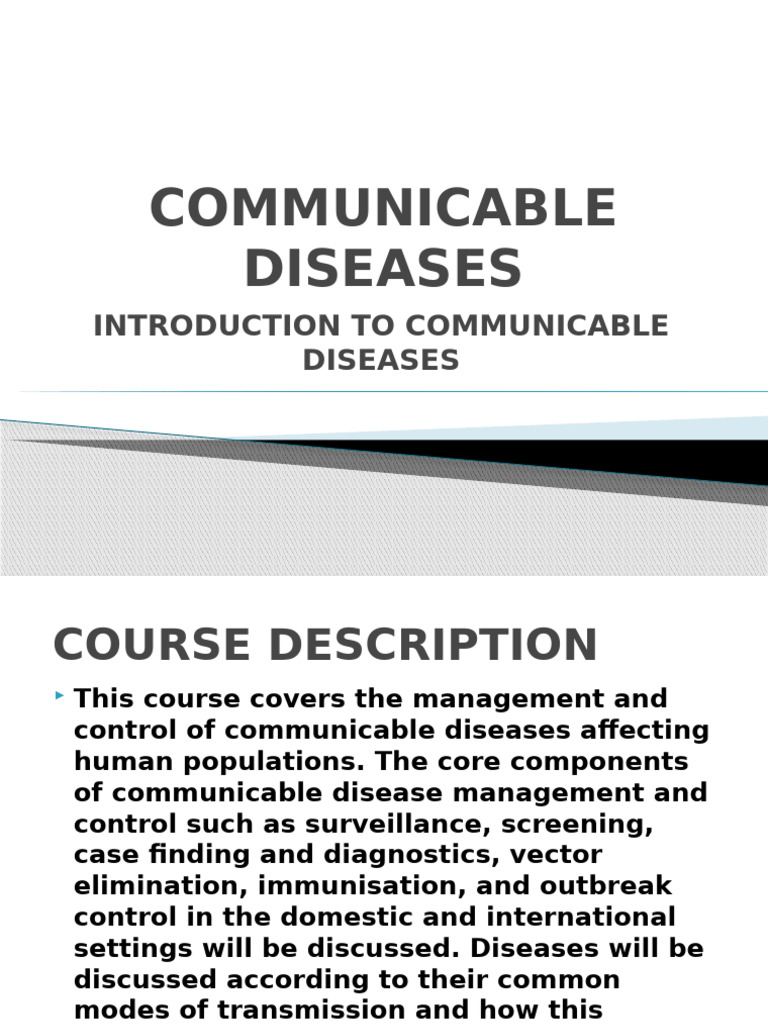 Communicable Diseases I | PDF | Infection | Pathogen