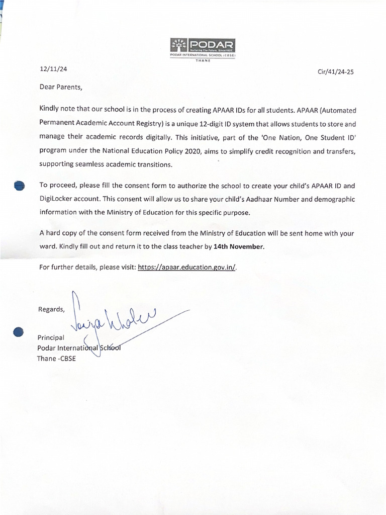 1731432738870.1731421052375.circular 41 - APAAR ID. 5 | PDF