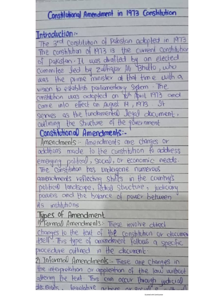 Constitutional Amendments in Constitution of 1973 | PDF