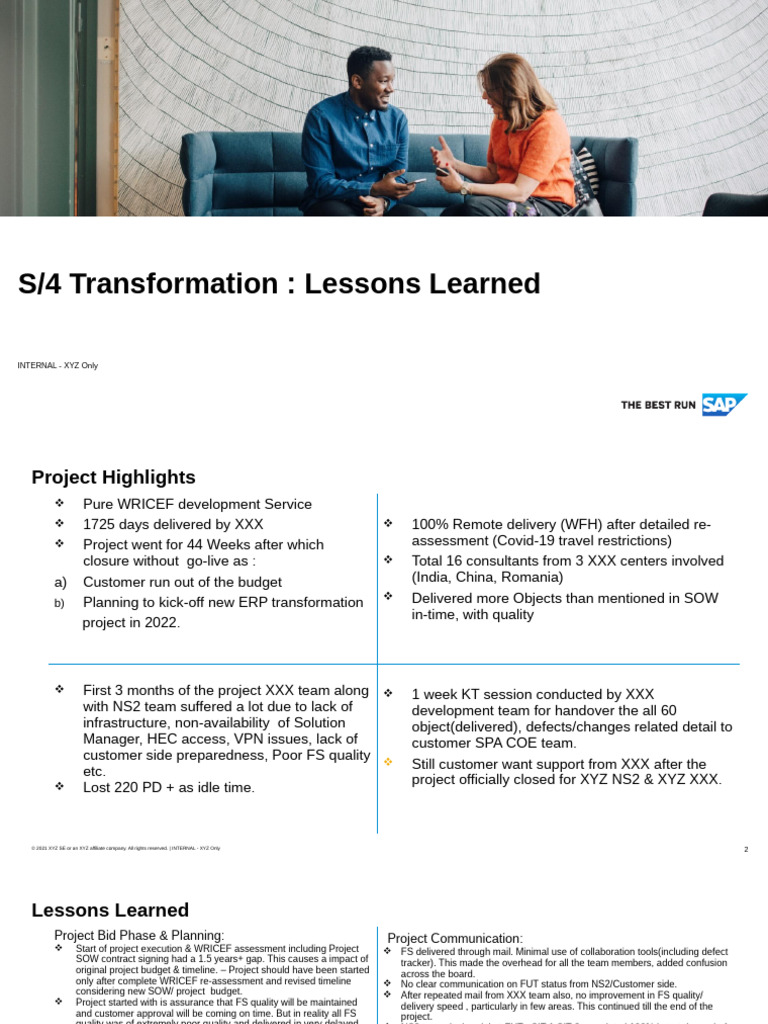 Lesson Learned S4 v4.0 | PDF