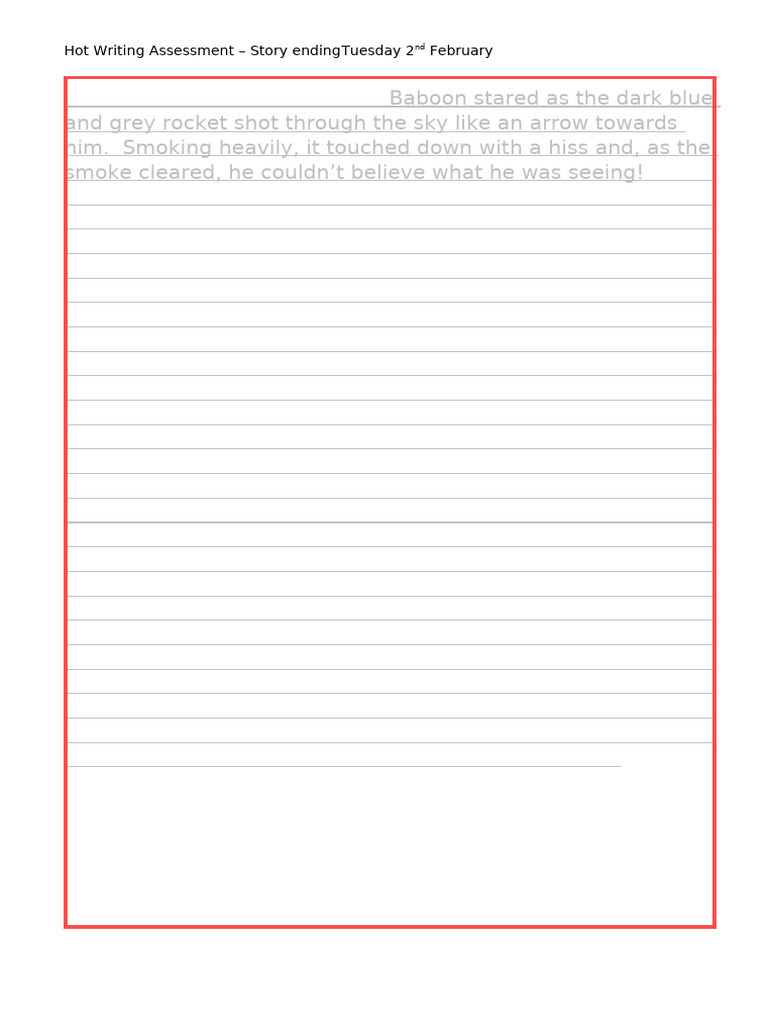 Baboon Hot Writing Template | PDF