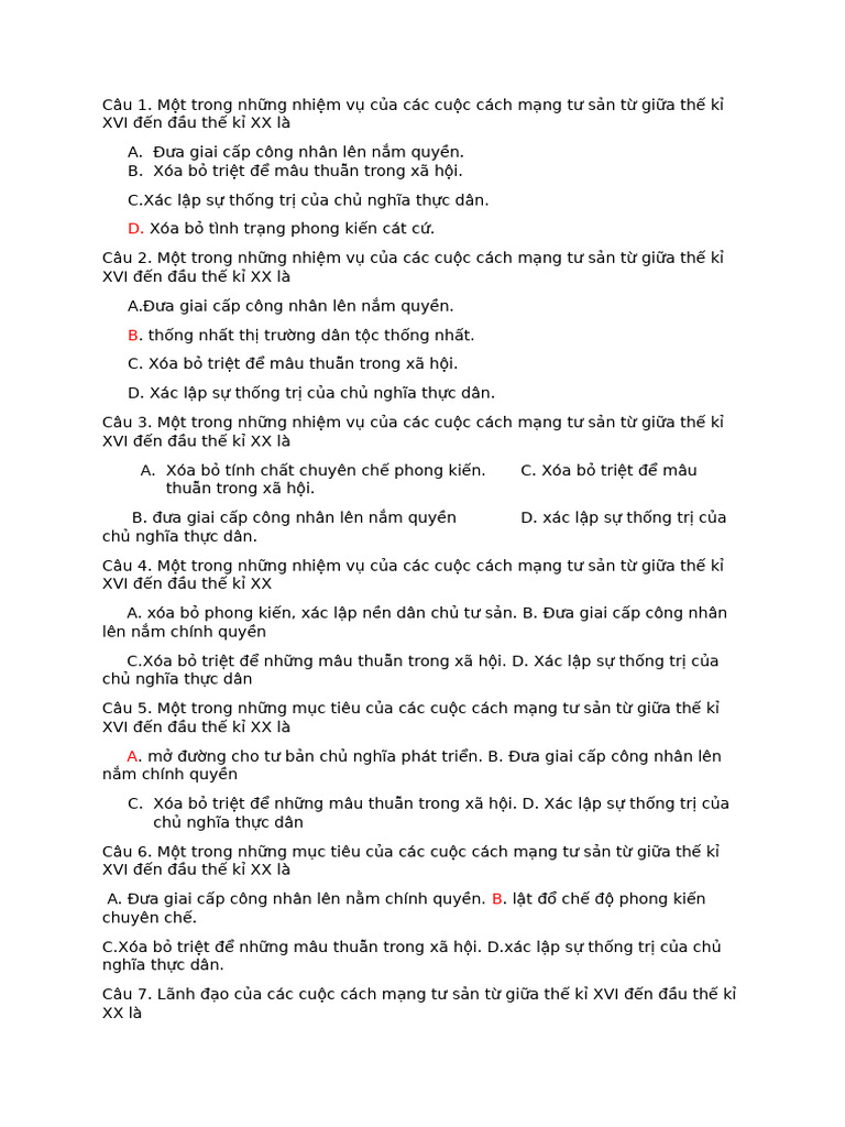 - GK1 Lịch Sử 11 (trắc nghiệm) | PDF