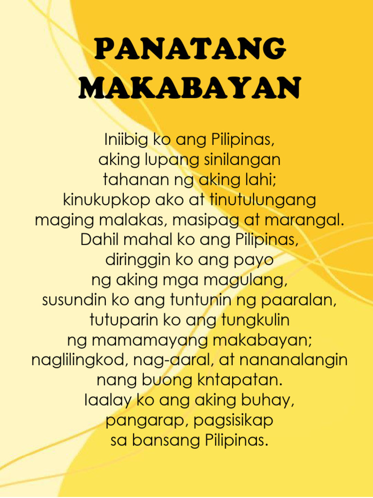 Panatang Makabayan | PDF