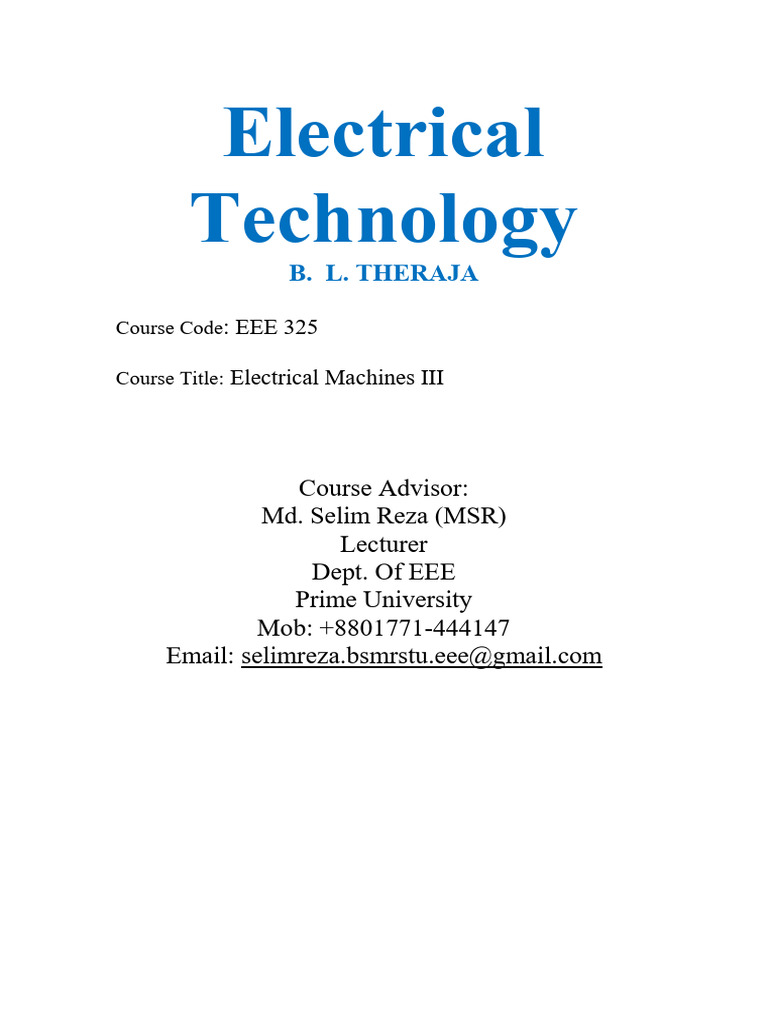 Electrical Machines III (MSR) ?1 | PDF | Electric Motor | Servomechanism