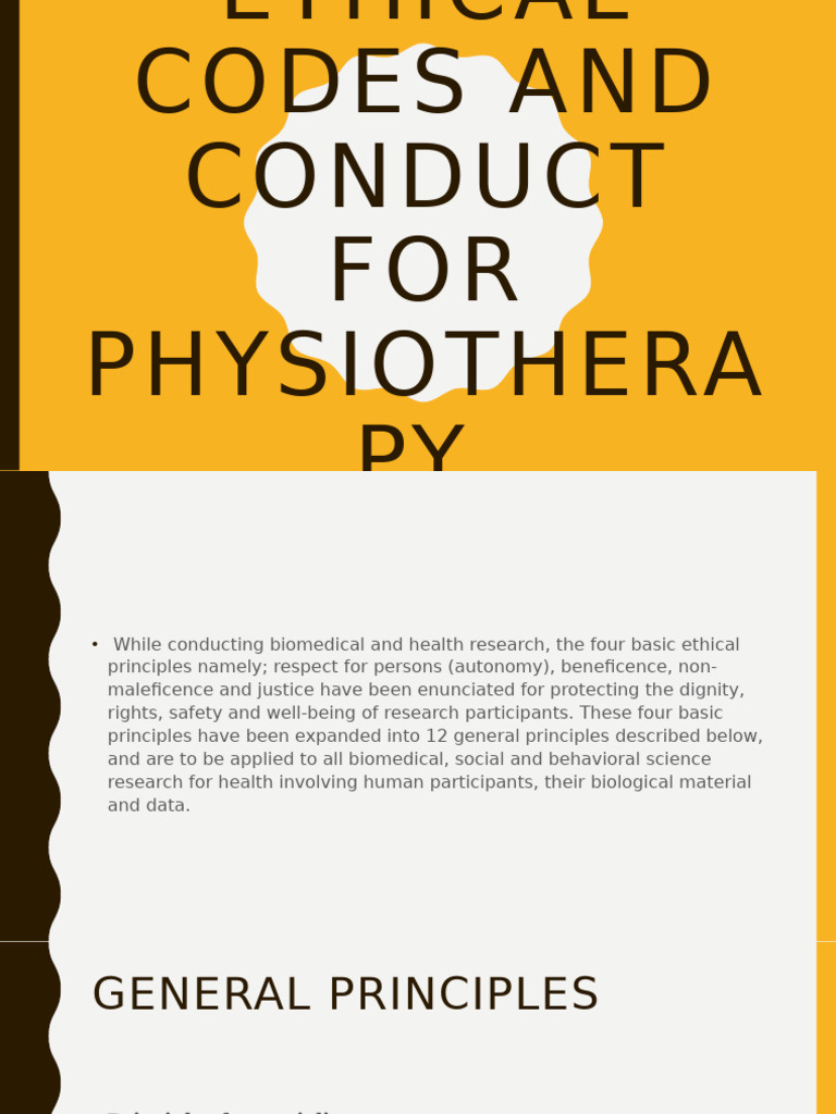 Code of Conduct for Physiotherapists | PDF | Psychotherapy | Physical ...