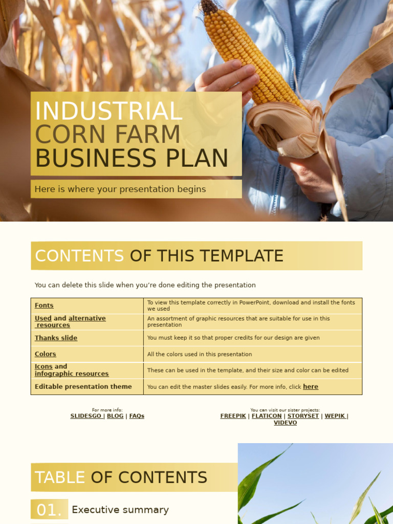 Industrial Corn Farm Business Plan by Slidesgo | PDF | Marketing | Agriculture