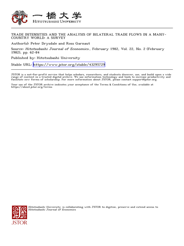 Bilateral Trade Flow Analysis Survey | PDF | Regression Analysis | Trade