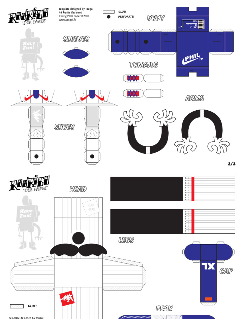 Blog Paper Toy Papertoys Rodrigo Del Papel Phil Template | PDF