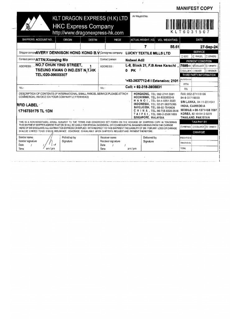 KLT6031507 Awb & Ci | PDF