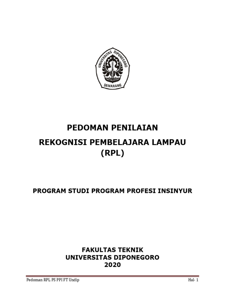 Pedoman Penilaian RPL PS PPI Undip Rev 2024 | PDF