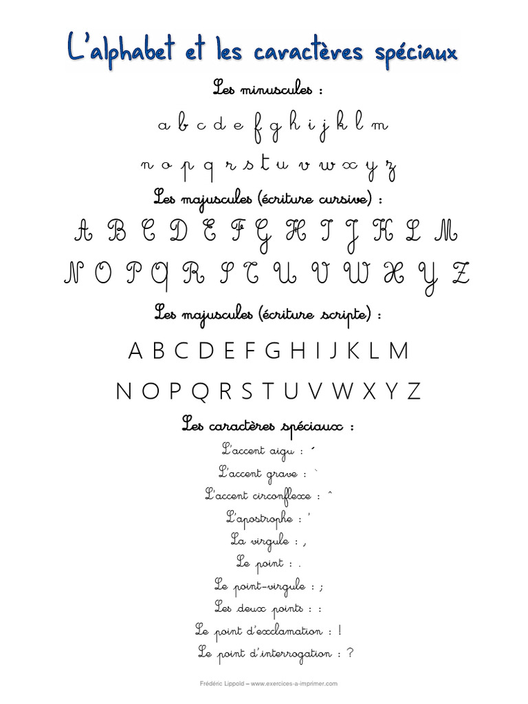 Alphabet et signes de ponctuation | PDF