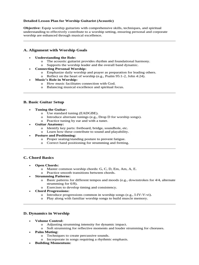 Worship Guitar Skills Development Guide | PDF | Guitars | Music Theory