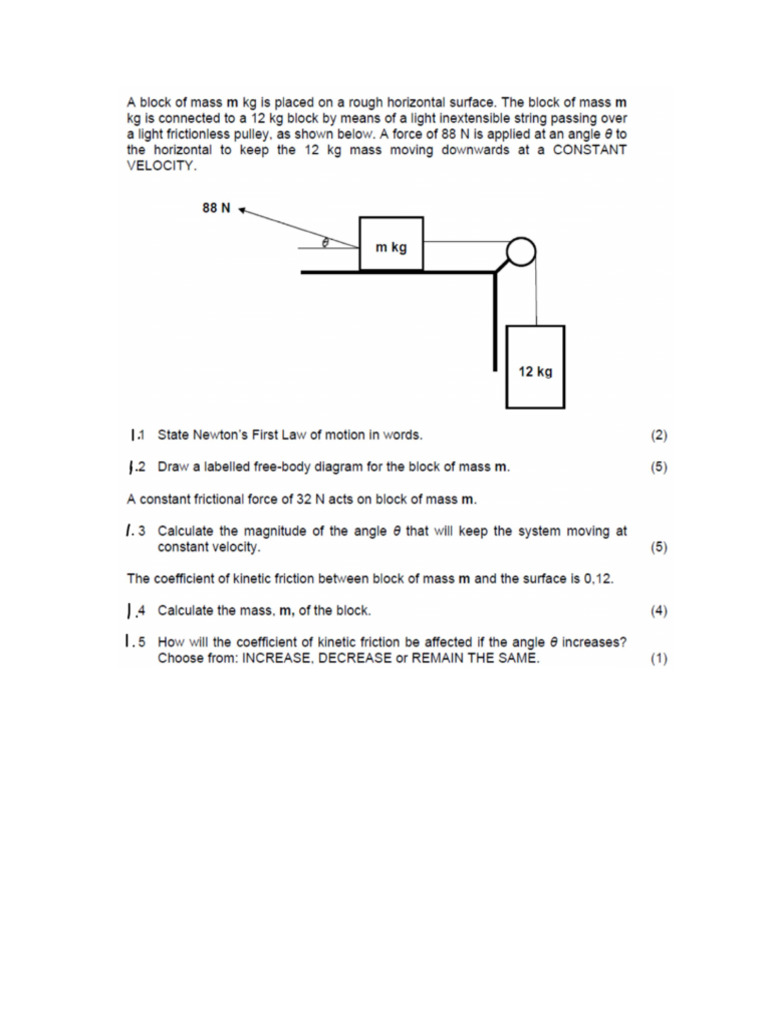 Physics Newtons Law Worksheet 1 | PDF