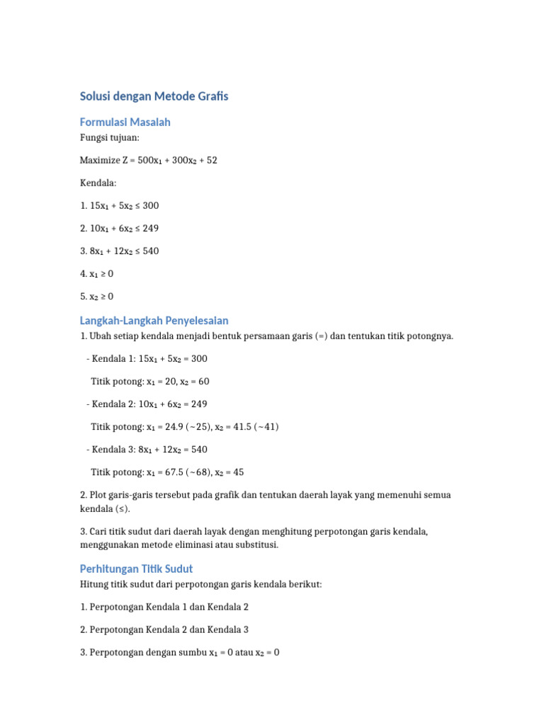 Metode Grafis LP | PDF