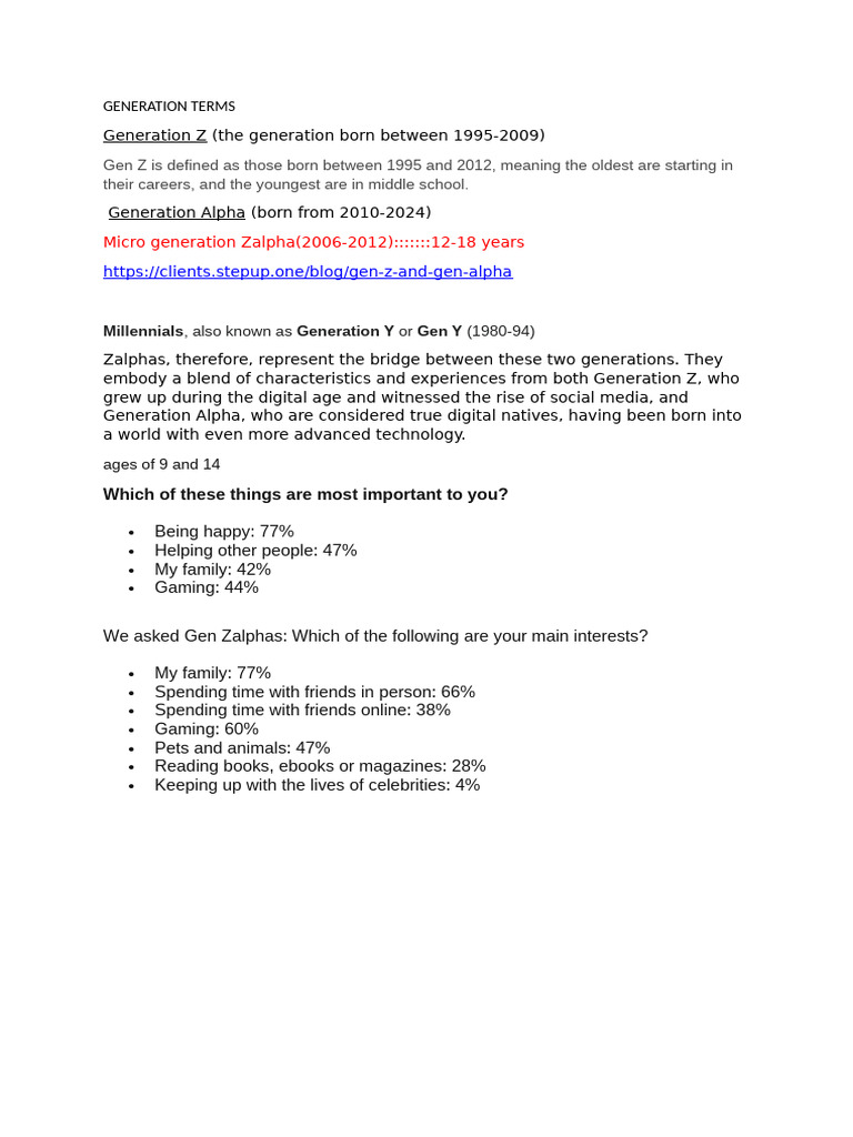 GENERATION TERMS | PDF