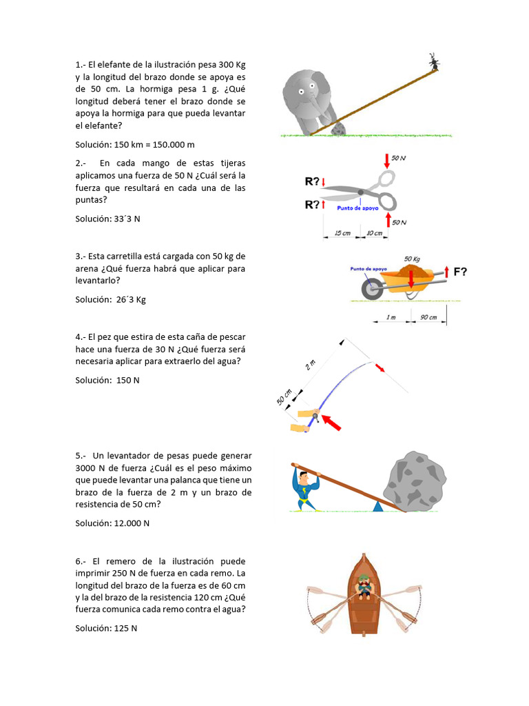 Ejercicios de Palancas 2 | PDF