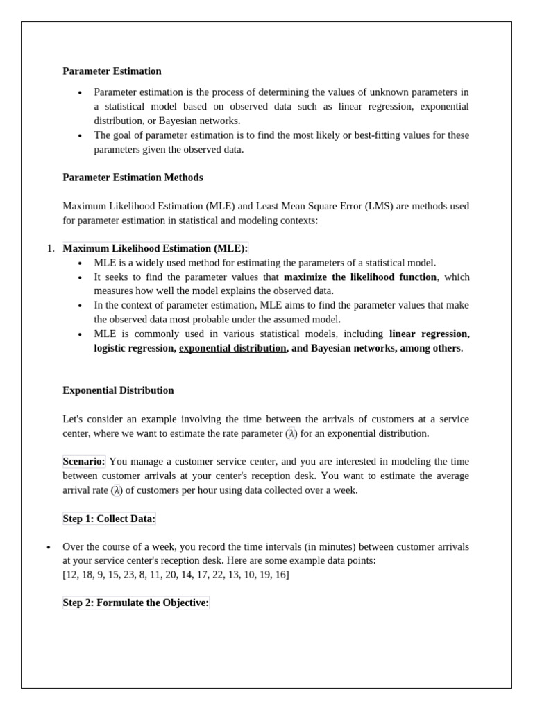 Lecture 9 - Parameter Estimation | PDF | Regression Analysis | Errors And Residuals