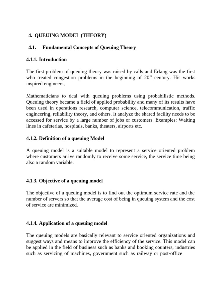 Lecture 5 - QUEUING MODEL-Discrete Model | PDF | Applied Mathematics