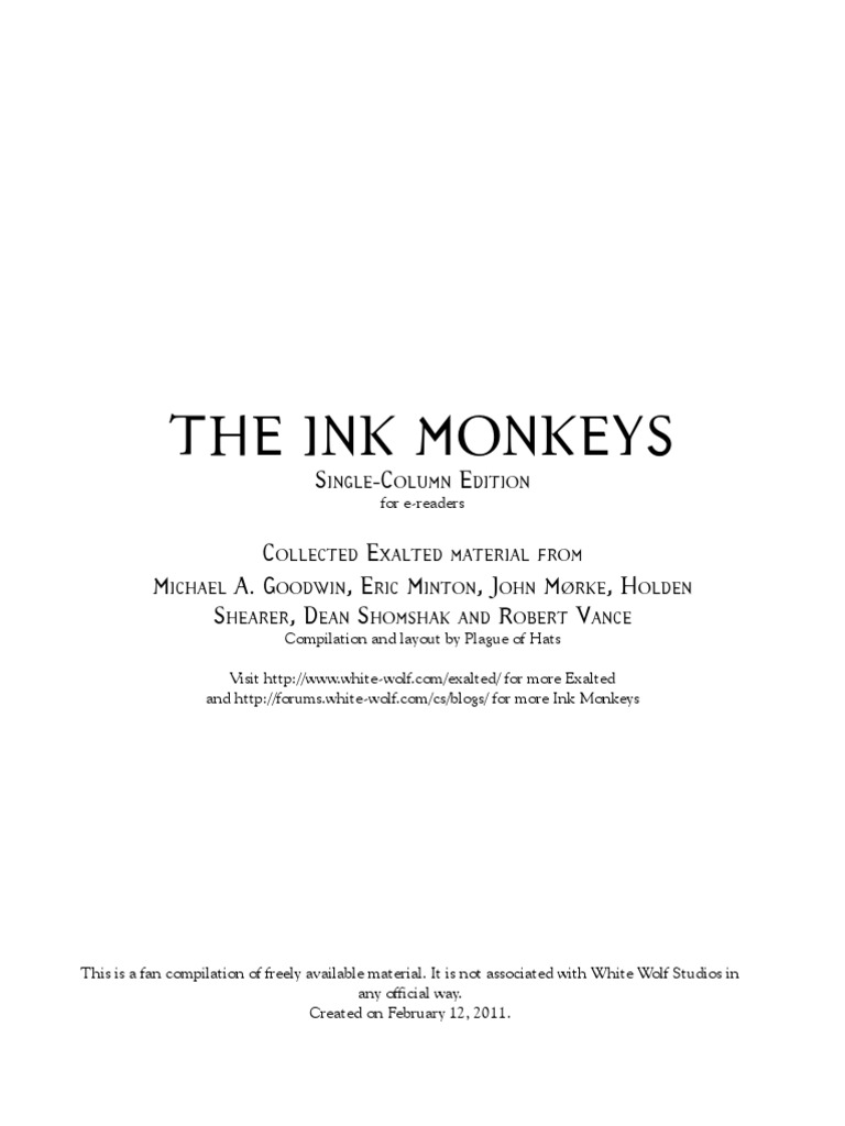 Ink Monkeys Ultimate Collection (BWSC) | PDF | Lightning | Archery