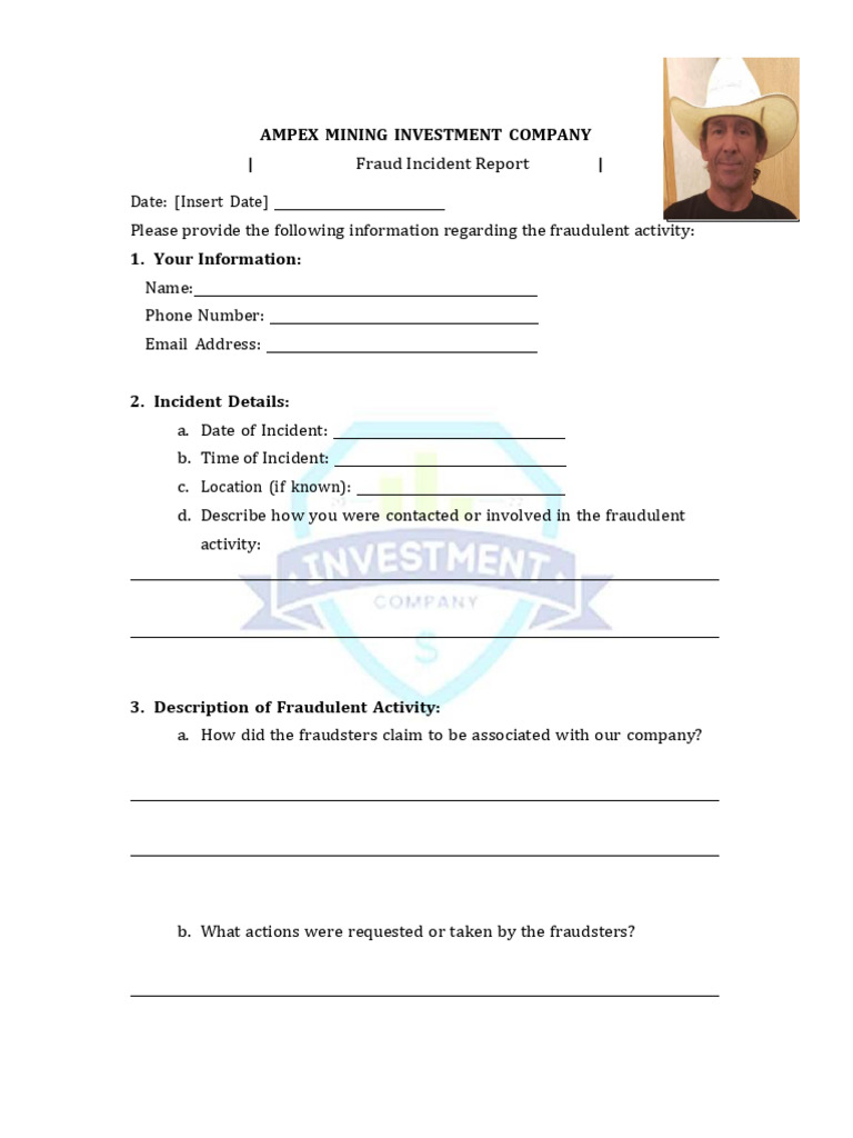 AMPEX Mining Fraud Report Form | PDF