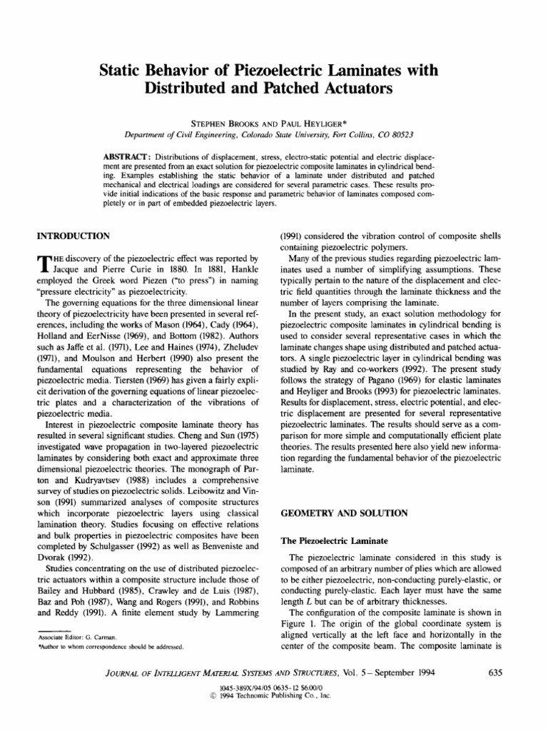 1994 - Brook | PDF | Stress (Mechanics) | Piezoelectricity