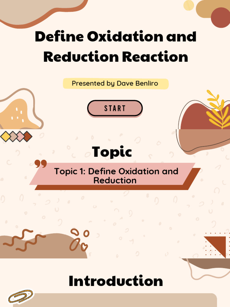 Oxidation and Reduction Defined | PDF | Redox | Chemical Reactions